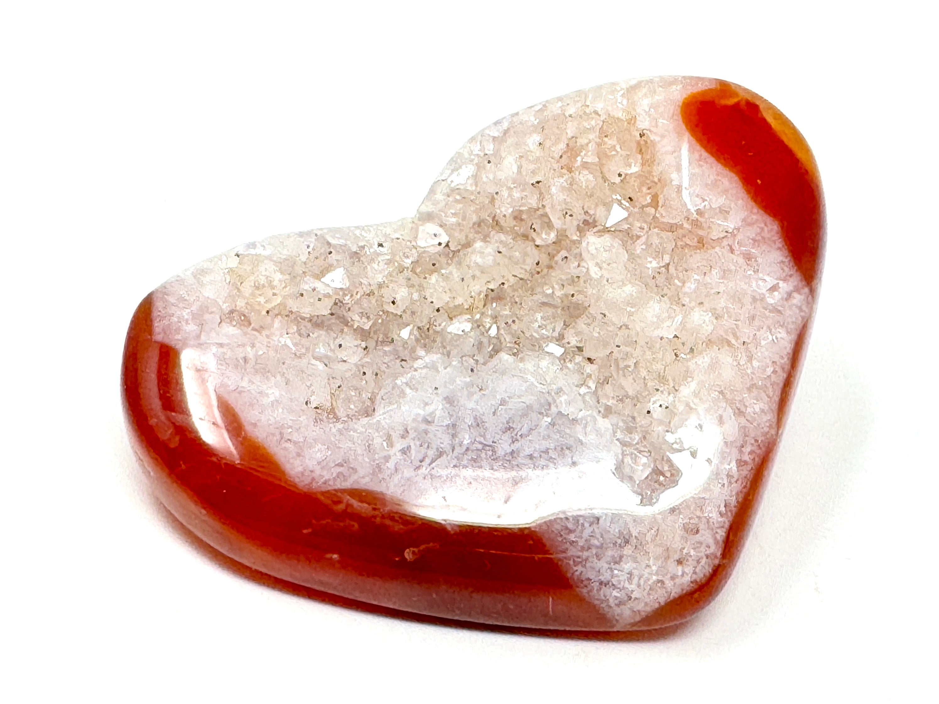 Druzy Carnelian Geode Heart Crystal | Carnelian Crystals For Sale ...